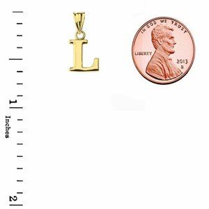 Element Shine | Jewelry | K Solid Gold Mini Smallinitial Letter L ...